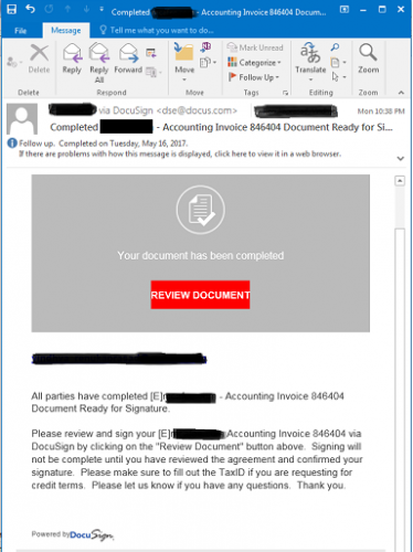 Misuse of DocuSign Email Addresses Leads to Phishing Campaign | McAfee Blog
