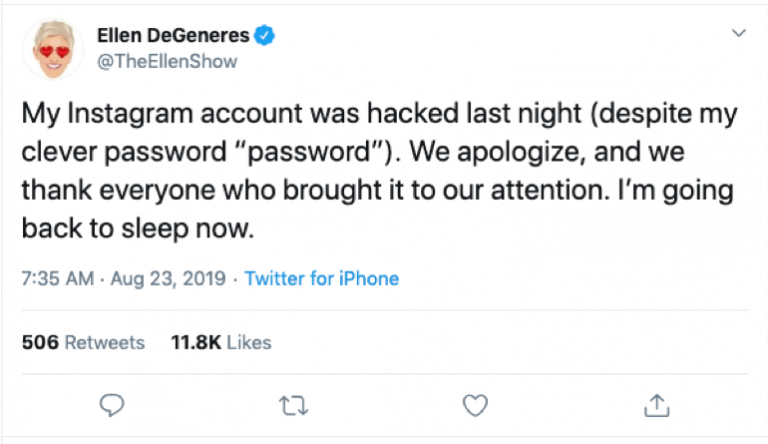 Ellen DeGeneres Instagram Hack: What You Can Do to Protect Your Account ...
