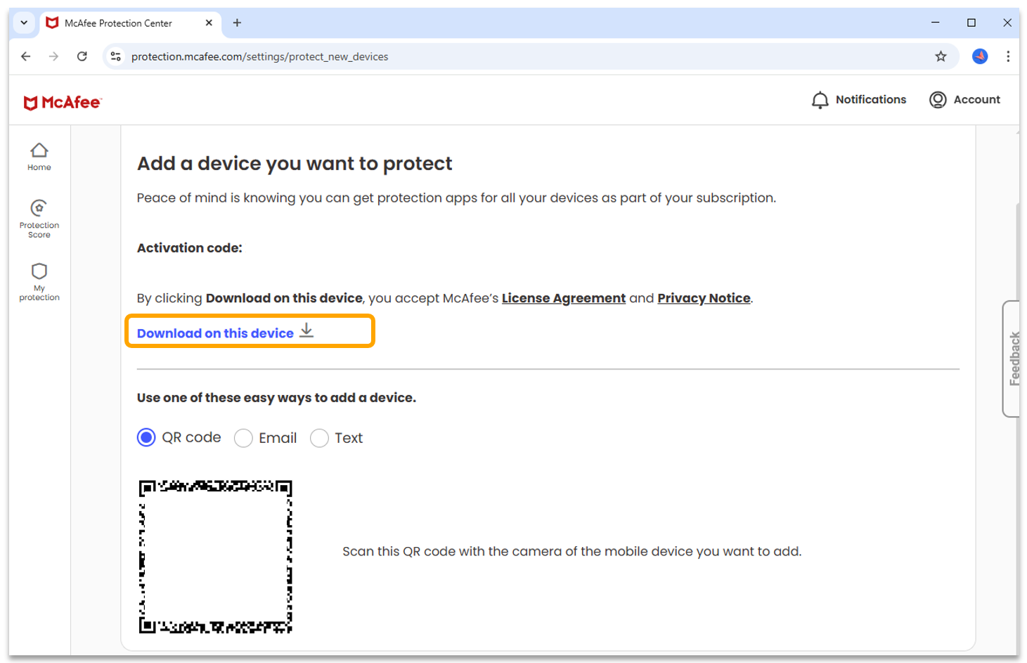Download and install McAfee products | McAfee Support