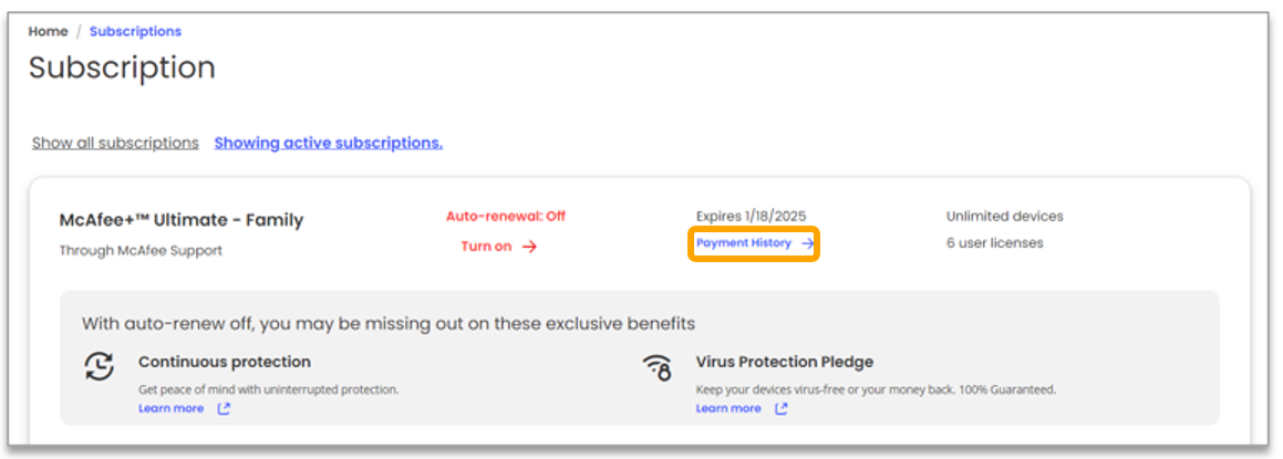 McAfee subscription purchases FAQ | McAfee Support