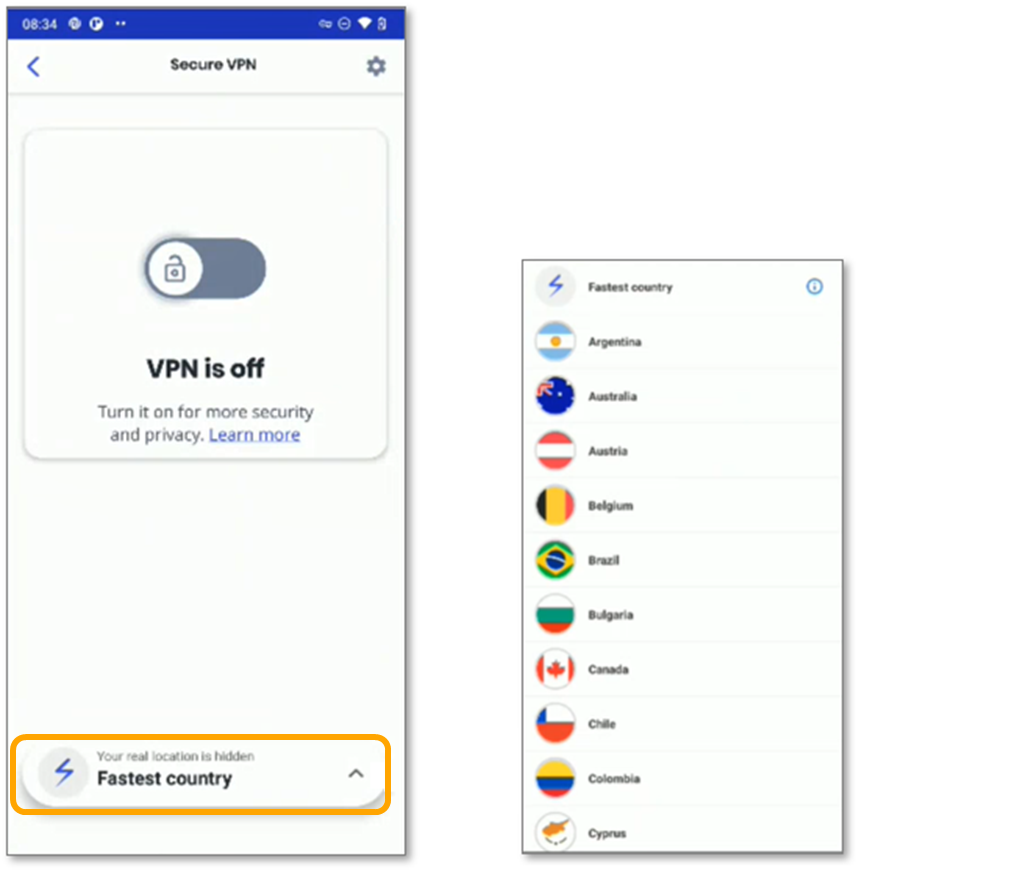 Virtual locations available in McAfee VPN products | McAfee Support