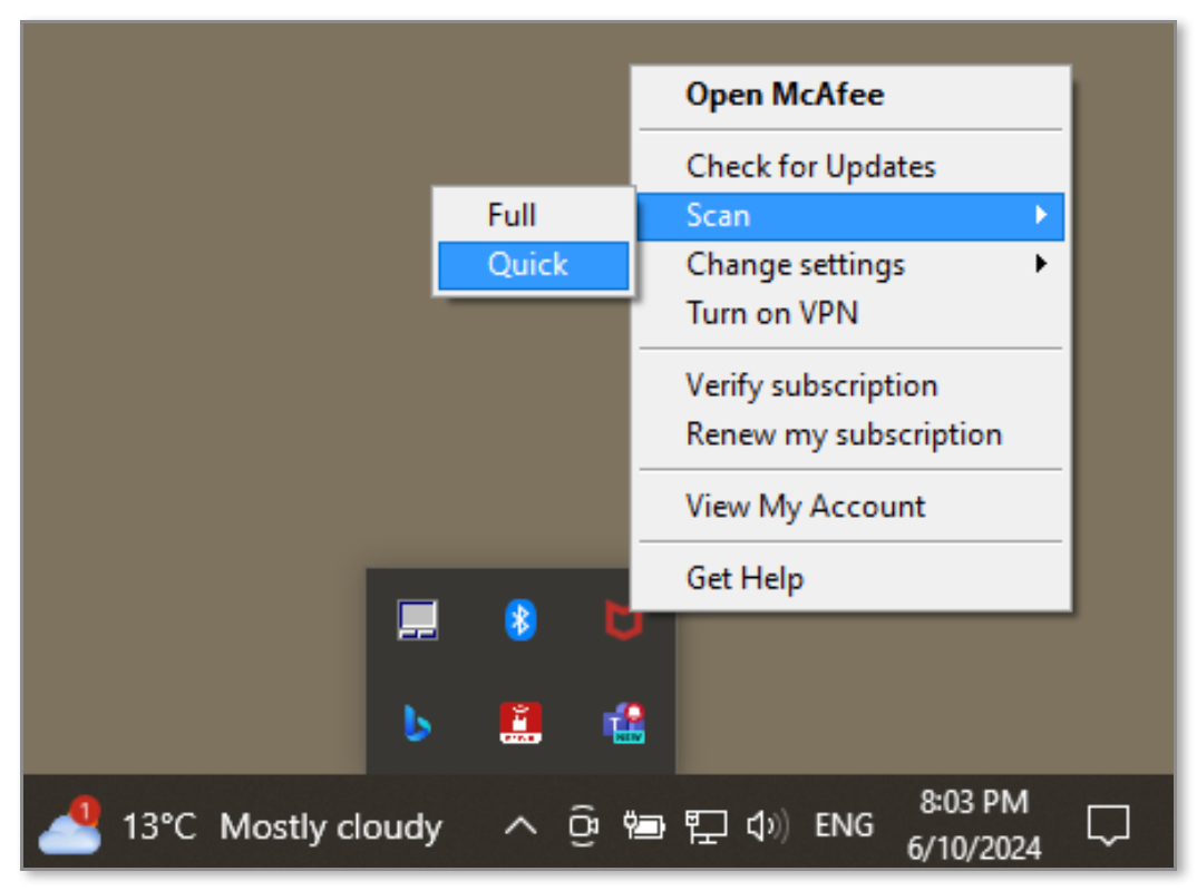 Scan your PC or Mac for viruses and threats | McAfee Support