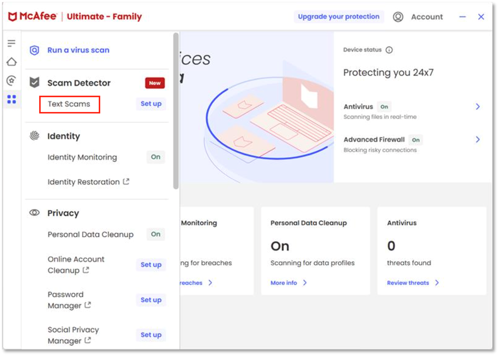 Get started with Scam Detector | McAfee Support